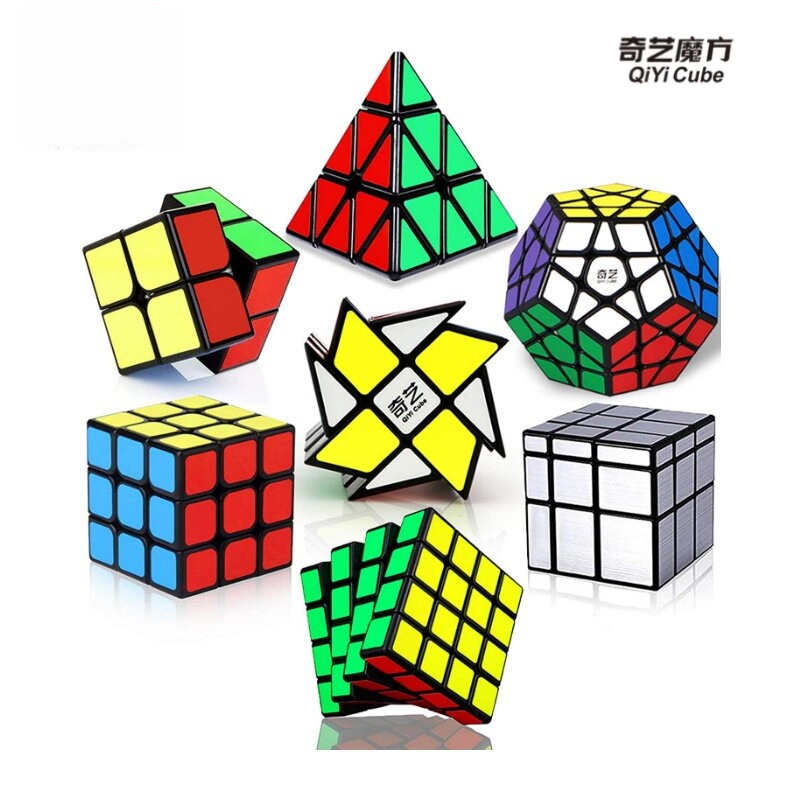 Qiyi Cube 2x2 3x3 4x4 2x2x3 Six-Spot X-Cube Skew Axis Windmill Fisher ...