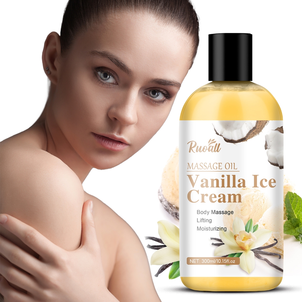 ICE CREAM MELTS THE SKIN! RUOALL VANILLA MASSAGE OIL 300ML THYME PLANT ...