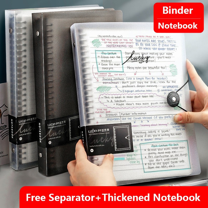 Binder Notebook 60 Sheets 80 Grams Binder Notebook Refillable Notebook ...