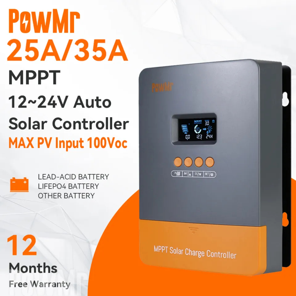 【NEW】PowMr 25A 35A 45A MPPT Solar Charger Controller 12V 24V Solar ...