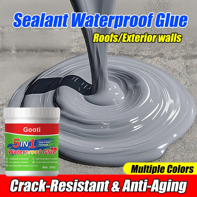 Upgrade 5 IN 1 Waterproof Sealant Cement 1kg Quick Dry Grey Transparent ...