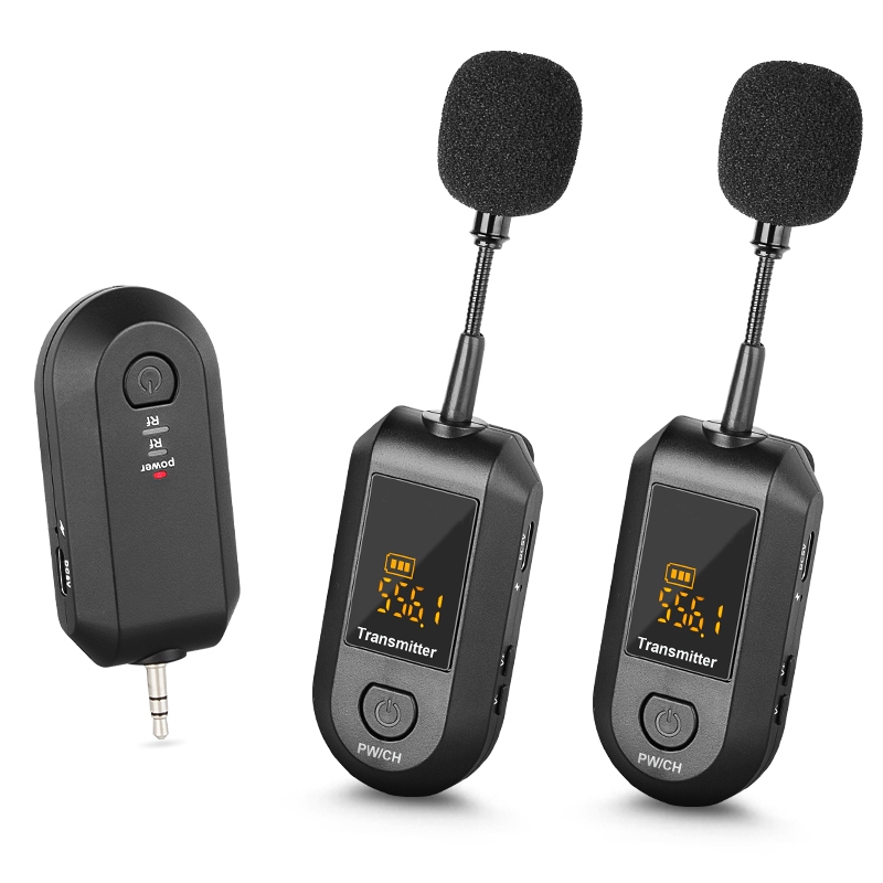 Portable Wireless Headset Best Clip on Lapel Recording Dual Wireless ...