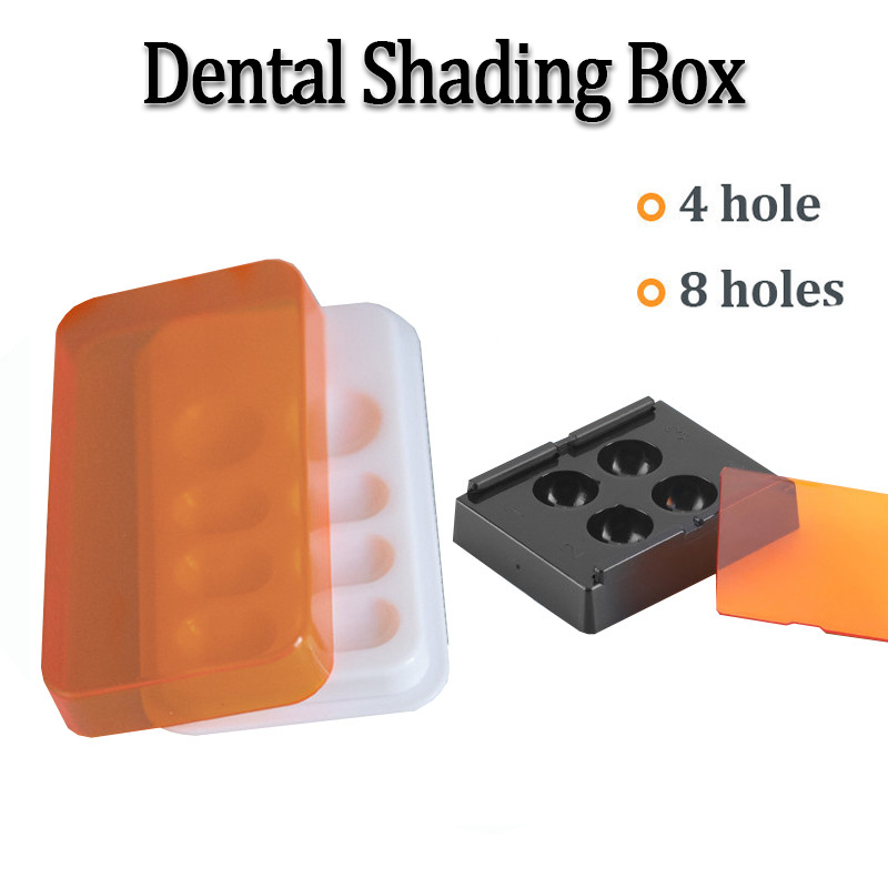 4/8 Slots Dental Resin Shade Light Storage Box Mix Composite Hood Case ...