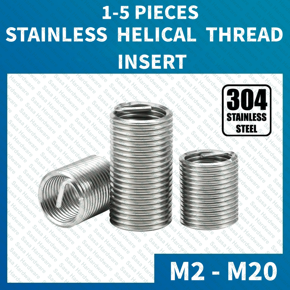 1-5pcs M2-M20 Stainless Helicoil Thread Repair / SS Thread Insert ...