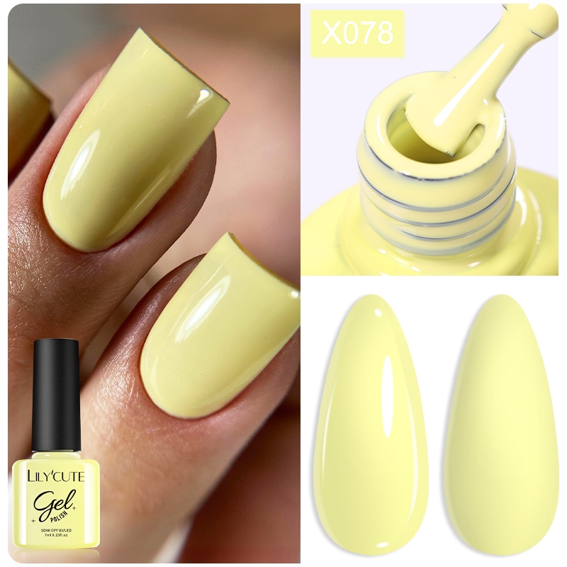 Yellow Color Nail Gel Polish Neon Yellow Summer Natural Long Lasting ...