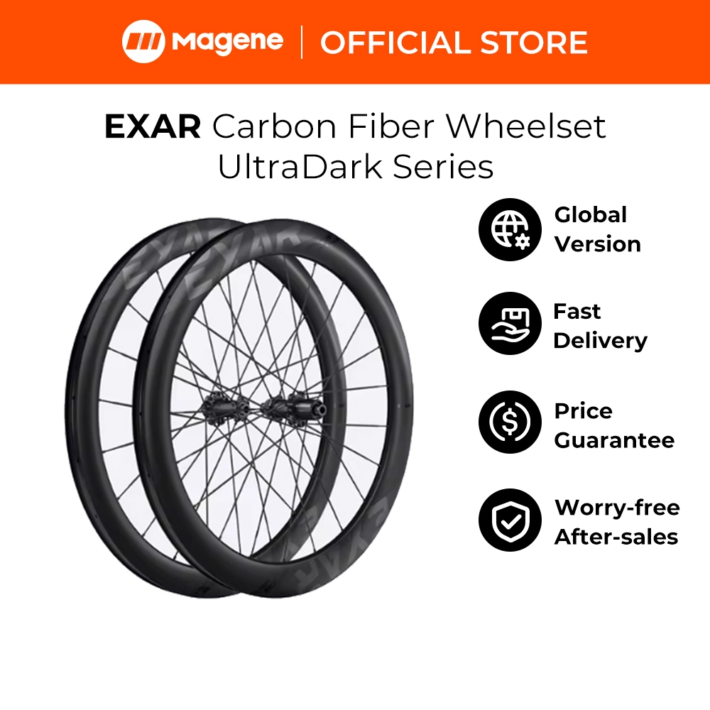 EXAR UltraDark Carbon Fiber Wheelset Front Rear Wheels Ceramic Bearing ...
