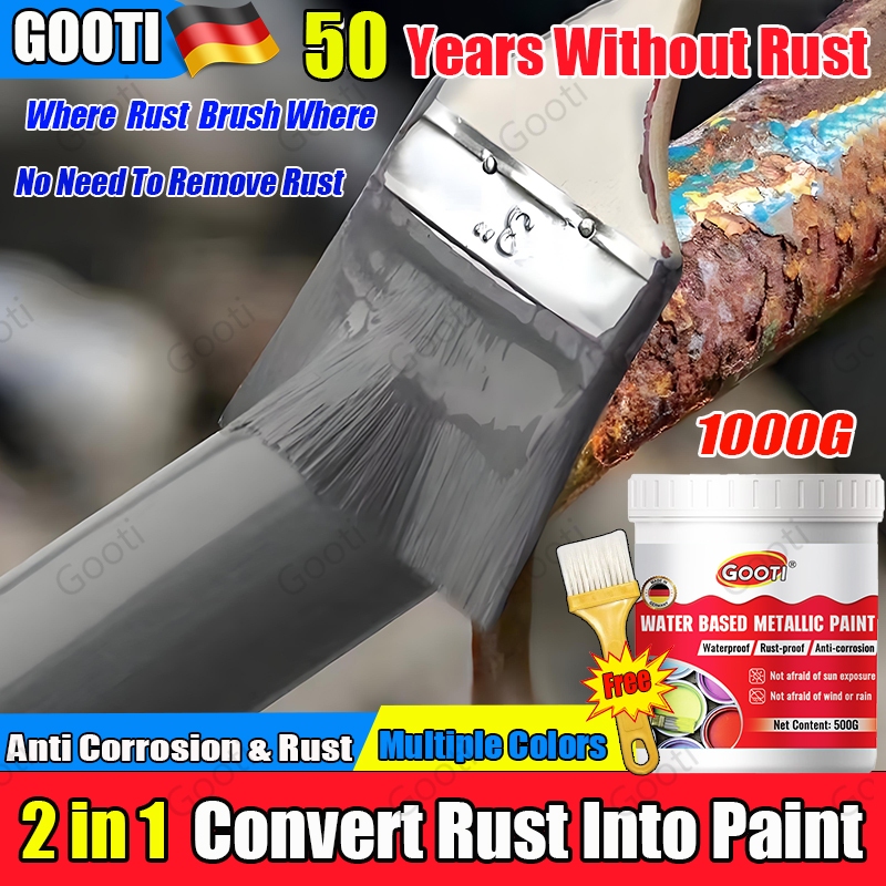 Germany 2IN1 Roof Metal Anti Rust Paint 1000G With Brush No Primer Rust ...