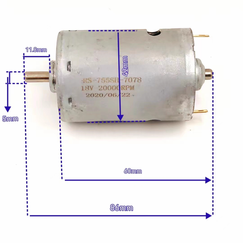 755 Motor DC18V 2,0000 Rpm Front Ball Bearing DC High Speed Power Tool ...