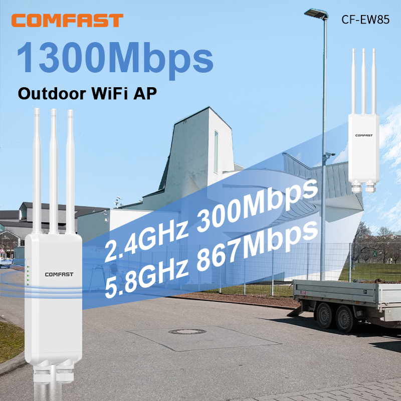 Comfast CF-EW85 AC1300 High Power Outdoor Wireless Access Point 2.4G/5G ...