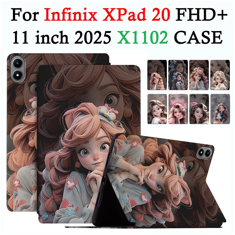 For Infinix XPad 20 FHD+ 11'' 2025 X1102 Fashion Princesses Flip Stent ...