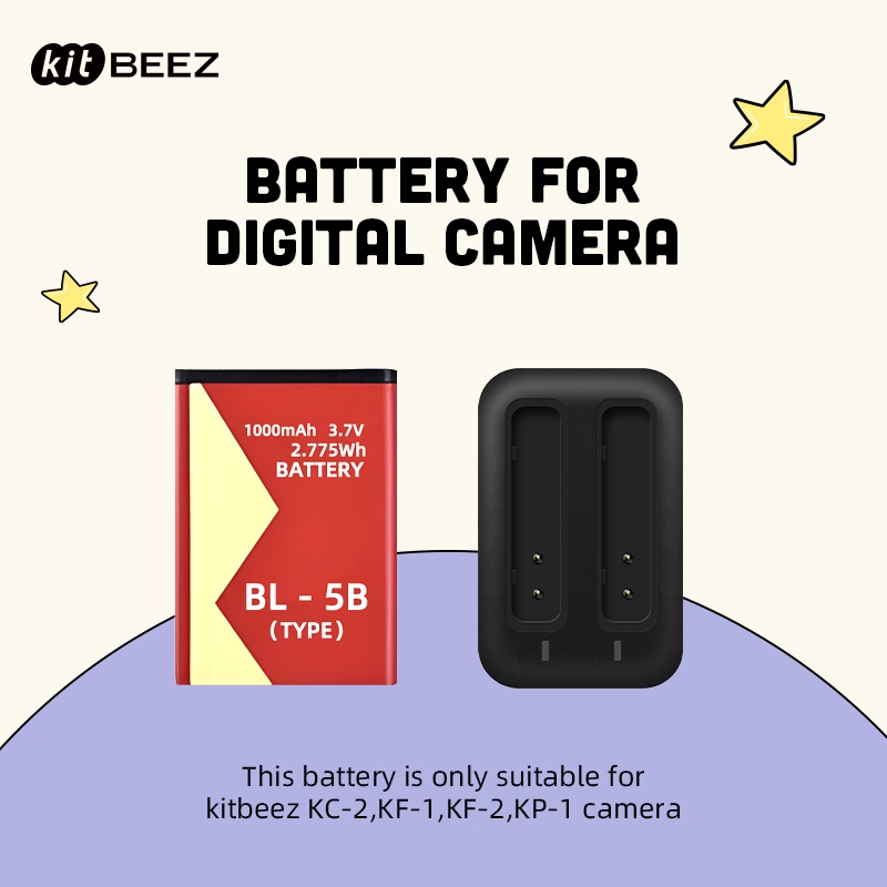 【For KP-1/KC-2/KF-1/KF-2 Camera】KiTBEEZ BL-5B Lithium Battery 750mAh & Charging Dock | Shopee ...