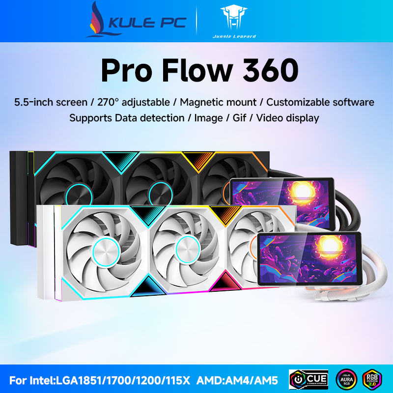 Jungle Leopard Pro Flow 360 CPU Aio Cooler 5.5-inch LCD Screen / 360mm ...