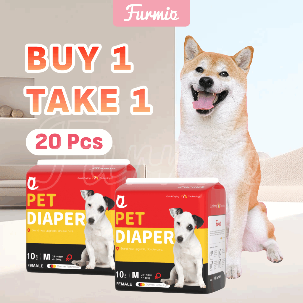 Buy 1 take 1 】10pcs dog diapers for men and women, pet cats and puppies ...