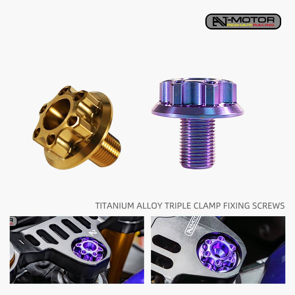 AJ-MOTOR Motorcycle Triple Clamp Fixing Screws Steering Stem Nut For ...