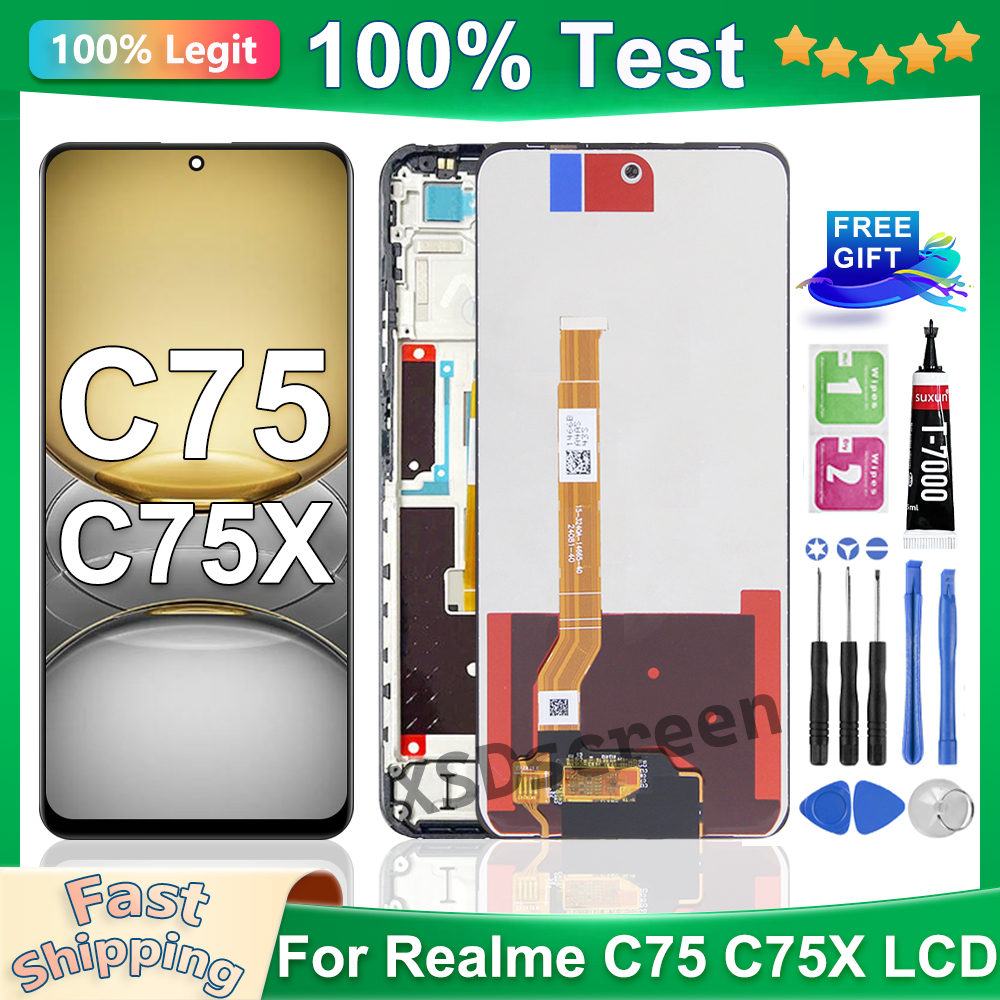 For Realme C75 4G / C75X LCD Display RMX3941 Touch Screen Digitizer ...