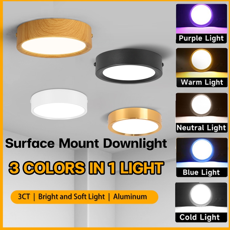 Led Tricolor Downlight Pin Light Ceiling Light 3/5/10/15W Surface ...