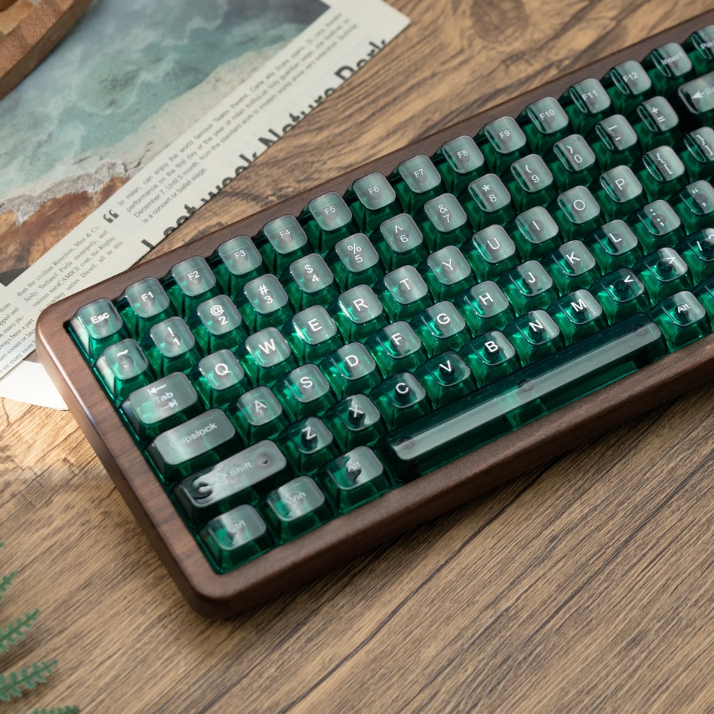 Womier 115 Keys Custom Keycaps Set Clear Green Transparent MDA Profile ...