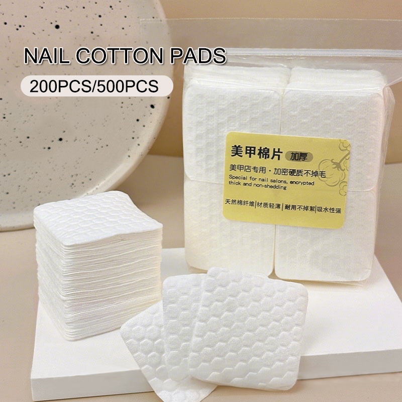 BORN PRETTY 200/500Pcs Thickening Profession Cotton Pads for Nail Wipes ...