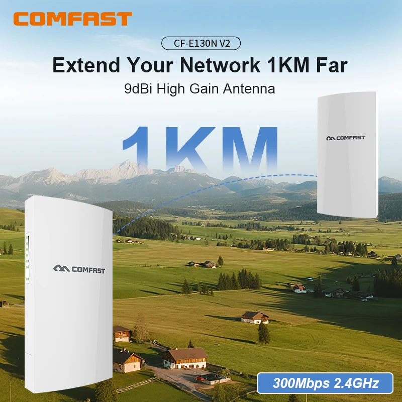 COMFAST CF-E130N 300Mbps 2.4Ghz Outdoor 1KM Mini Wireless WiFi Bridge ...