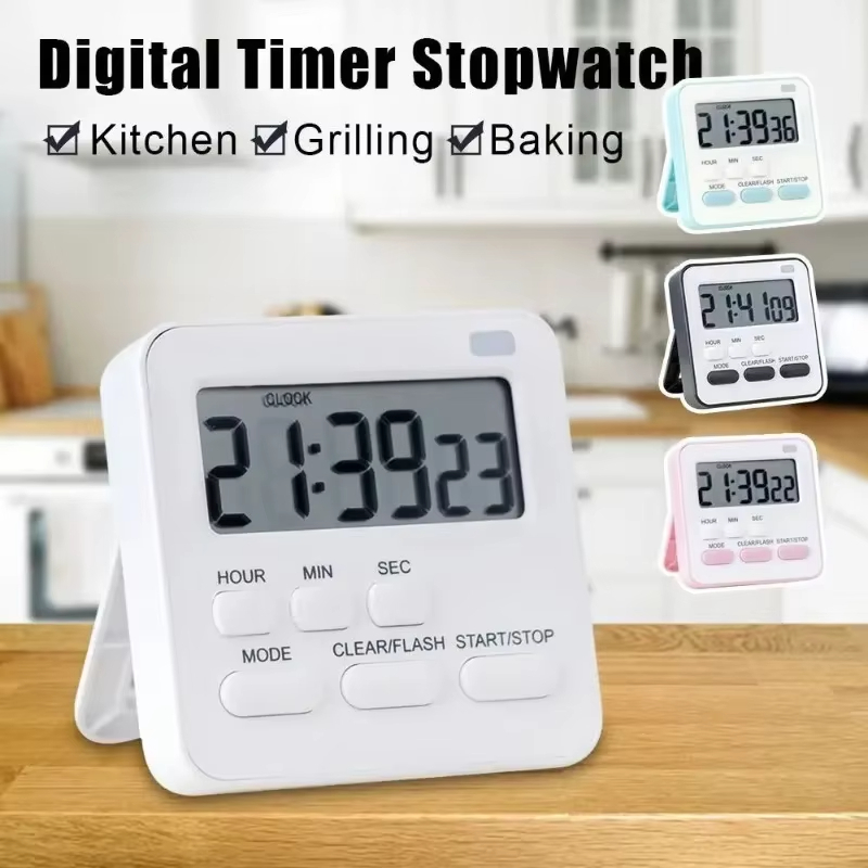 Digital Display Cooking Alarm Clock Kitchen Timer Sleep Stopwatch Clock ...