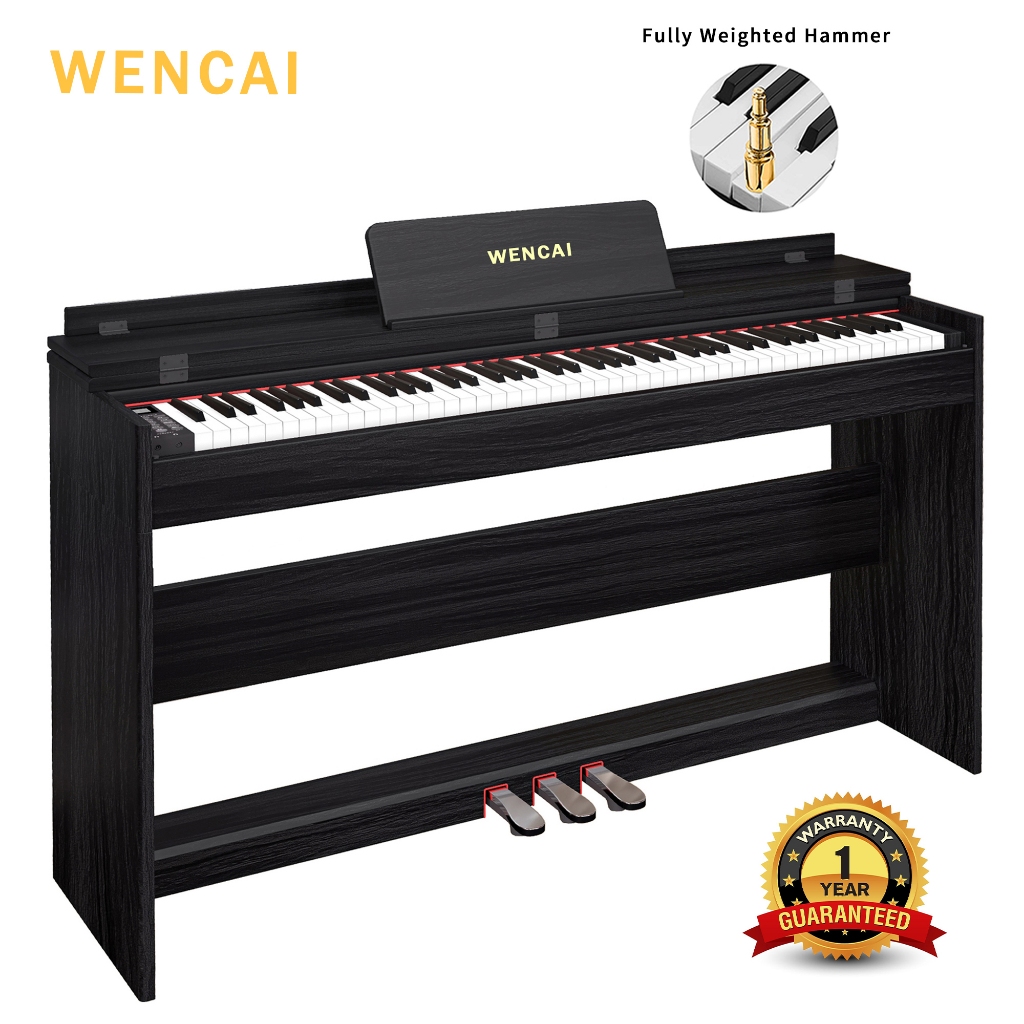 WENCAI Digital Piano 88 Keys Upright Fully Weighted Electric Pianos ...