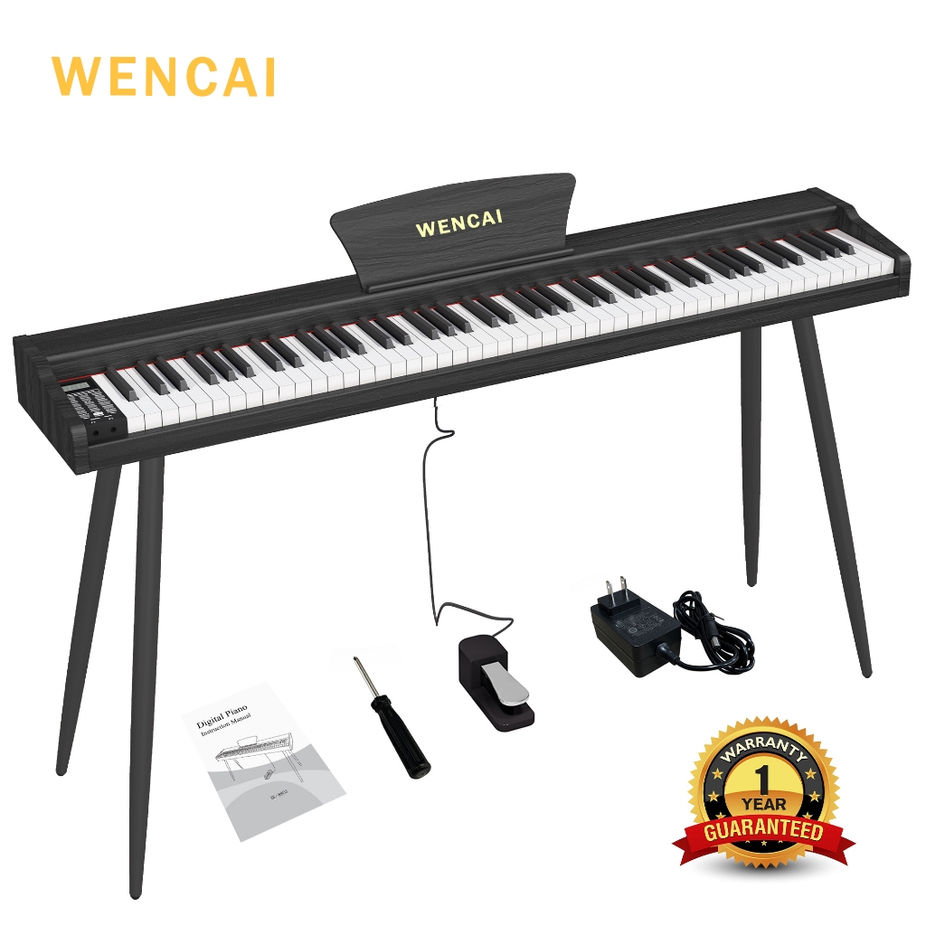 WENCAI 88 Key Digital Upright Piano Keyboard Action Full-size for Beginners Adults Wooden Pianos ...