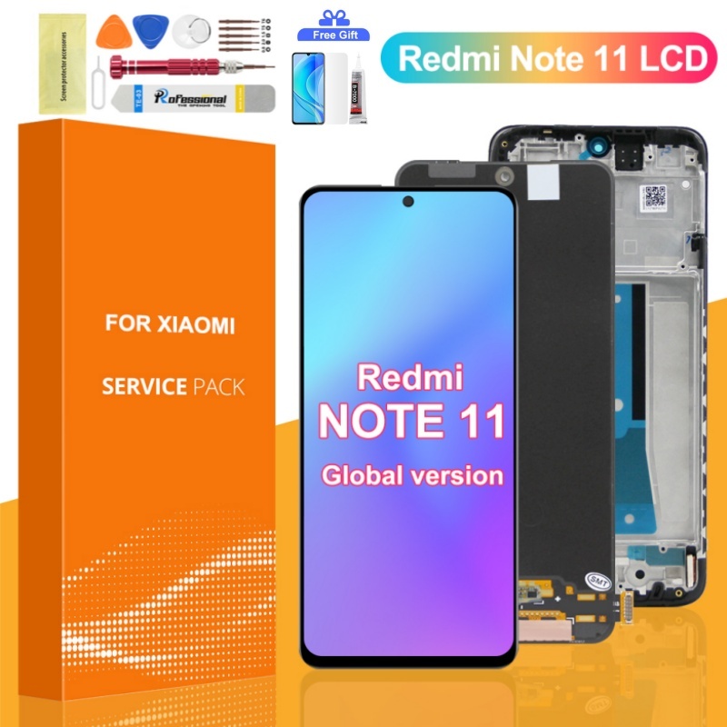 6.43'' For Xiaomi Redmi Note 11 2201117TG LCD Display Digital Touch Screen with Frame for Note ...