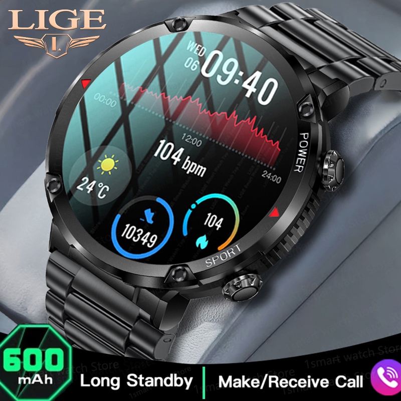 LIGE Smart Watch Men 1.6 Inch IPS Display 600mAh Large Battery Calling ...