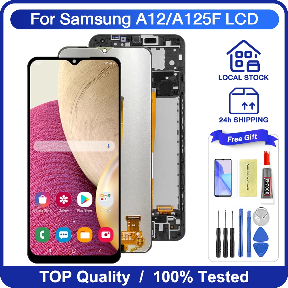 LCD With Frame For Samsung A12 A125 LCD Display Touch Screen Digitizer ...