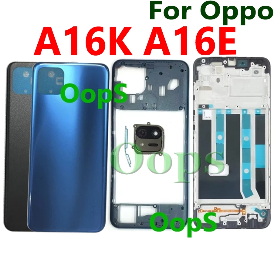 For OPPO A16K A16E Back Housing LCD Front Middle Frame Camera Lens ...