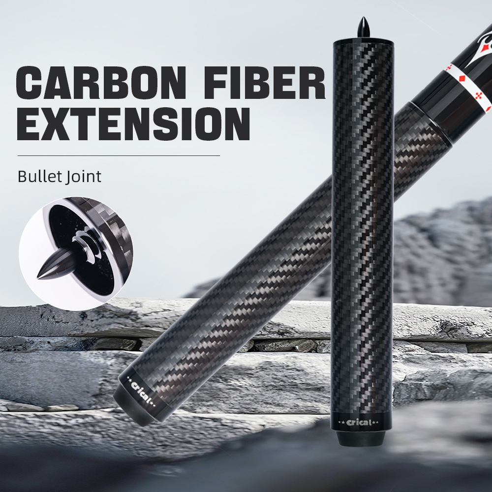 Crical Billiard Cue extension with 8 inch carbon fiber extension and ...