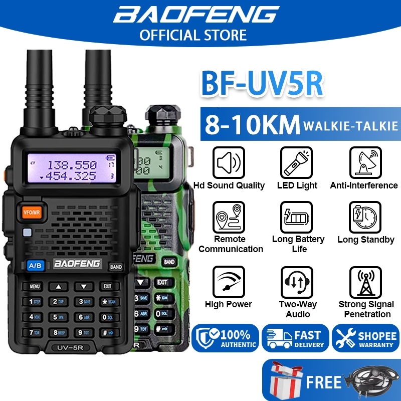 COD Baofeng BF UV-5R Walkie Talkie Long Range Dual PTT Band (VHF/UHF ...