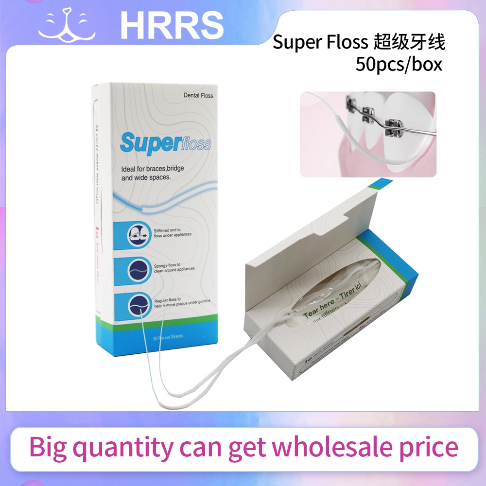 50Pcs/Box Dental Floss Threaders Tooth Flossers For Orthodontic Braces ...