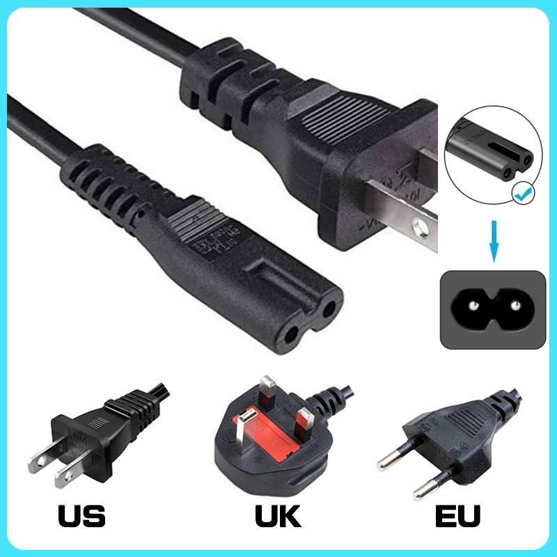 【1-3 Days Delivery】1.5M 2 Pin Tail Ac Power Cord Plug 2 Prong 2 Pin ...