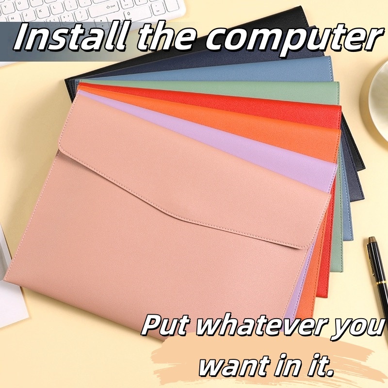 Premium PU Leather Laptop Sleeve - Slim 15.6/16 Inch Case Anti-Scratch ...