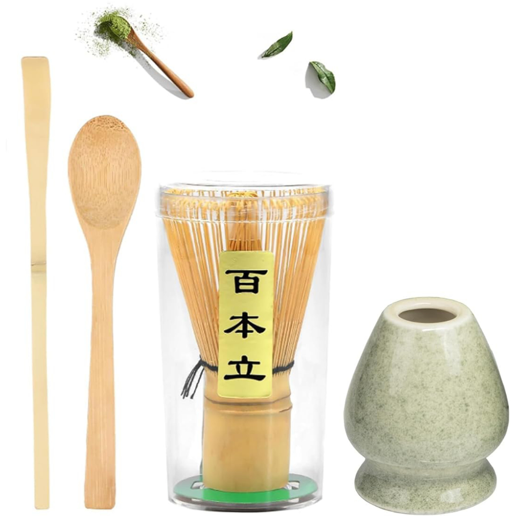 (4pcs) Matcha Whisk Set, Matcha Stirrer(Chasen), Scoop,Spoon(Chashaku ...