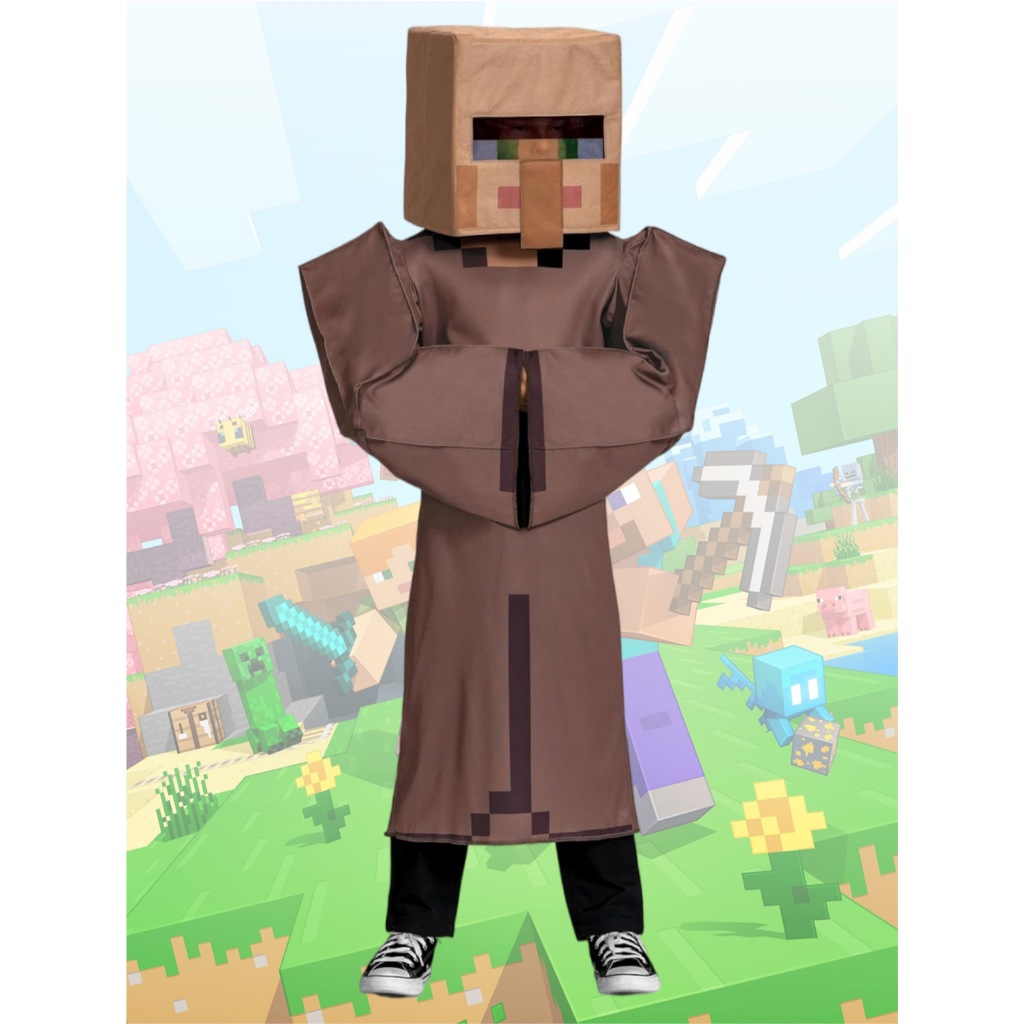 2PCS Minecraft Villager‌ Children's Halloween cosplay stage performance ...