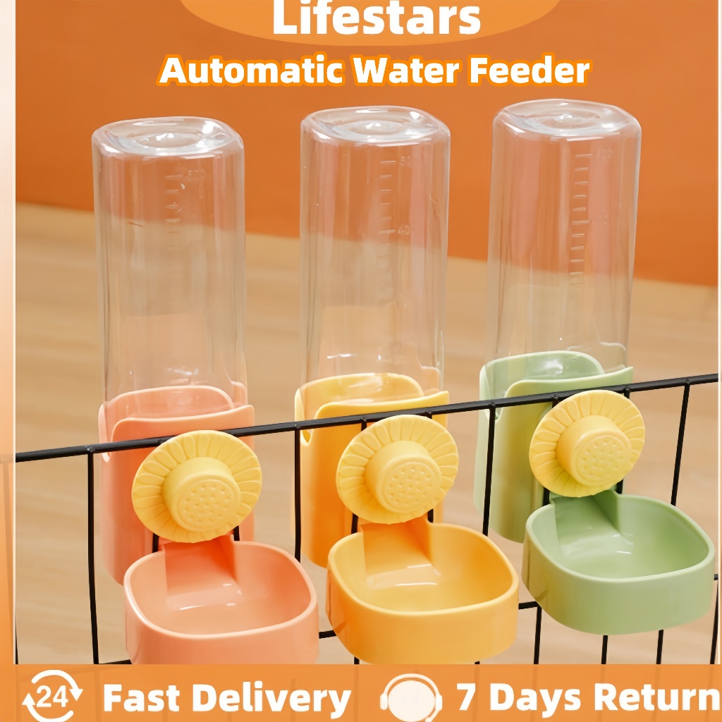 Pet Cage Hanging Water Dispenser 500ML Cat Dog Rabbit Automatic Water ...