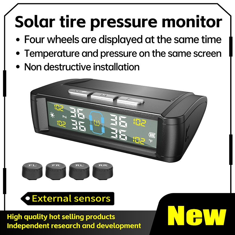 Tire Pressure Monitoring System, Wireless Solar Tire Pressure Monitor With 4-6 External Sensors ...