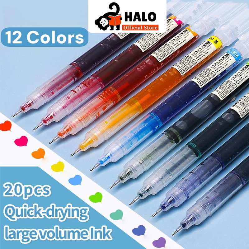 12 Colors Assorted Colors Gel Pen Liquid Ink Pen Smooth Writing Pen ...
