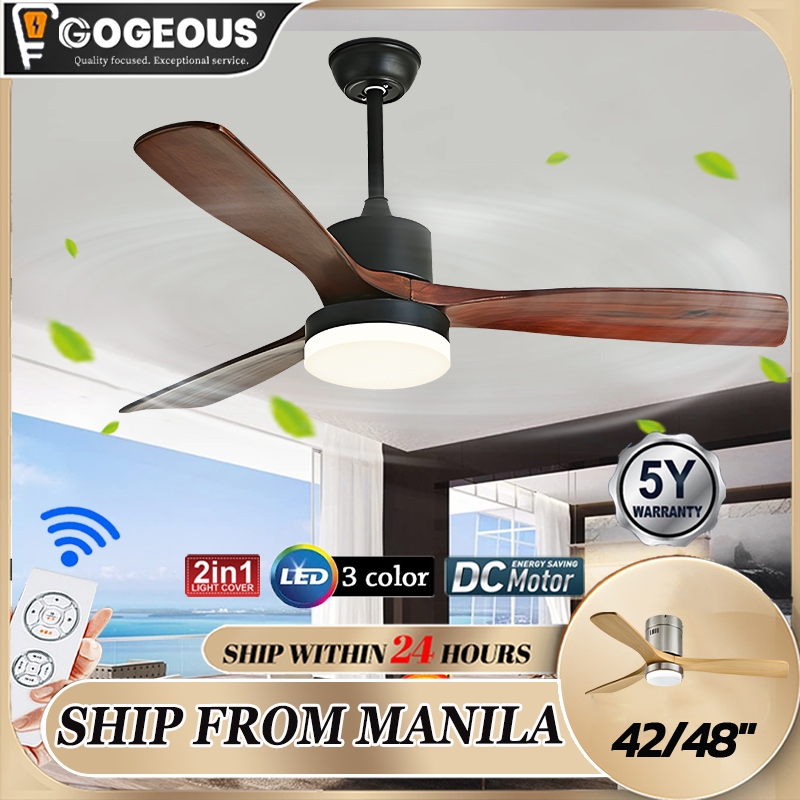 GOGEOUS Ceiling Fan With Light Modern Design 42/48 Inch 3 Blades Big ...