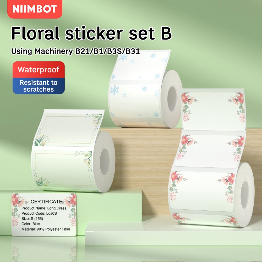 NIIMBOT B21/B1/B3S Color thermal label printing paper waterproof name classification marking ...