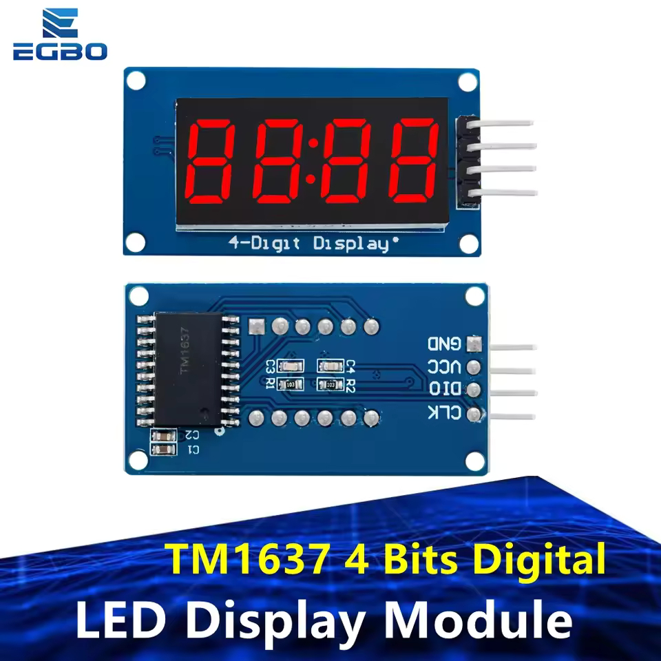 TM1637 4 Bits Digital LED Display Module 7 Segment 0.36Inch Clock RED ...