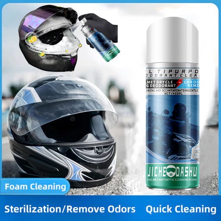 Motorcycle Helmet Cleaner Foam Spray 450ml Helmet Deodorizer and ...