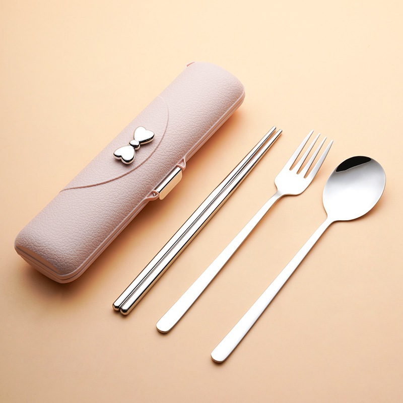 Portable Stainless Steel Cutlery Set with Fork Spoon Chopsticks and ...