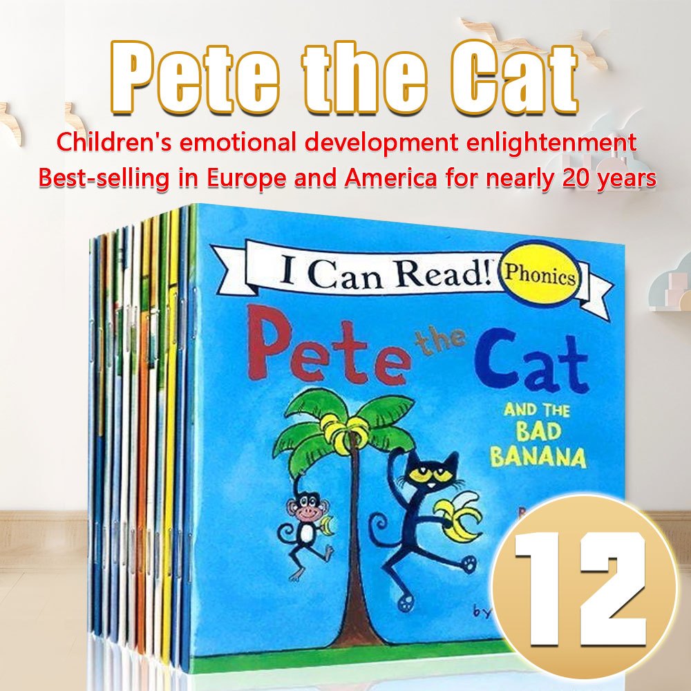 Pete the Cat Phonics Book Set for Kids | Learn to Read | 12 Fun Books ...