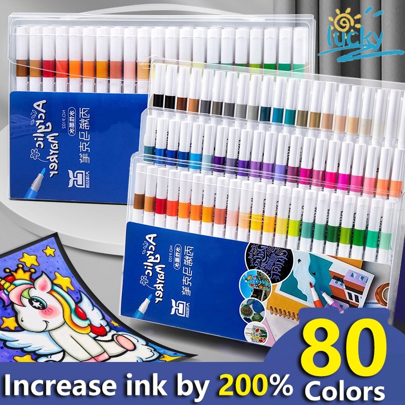 Acrylic Marker Pen Coloring Pen Waterproof Highlight Acrylic Marker ...