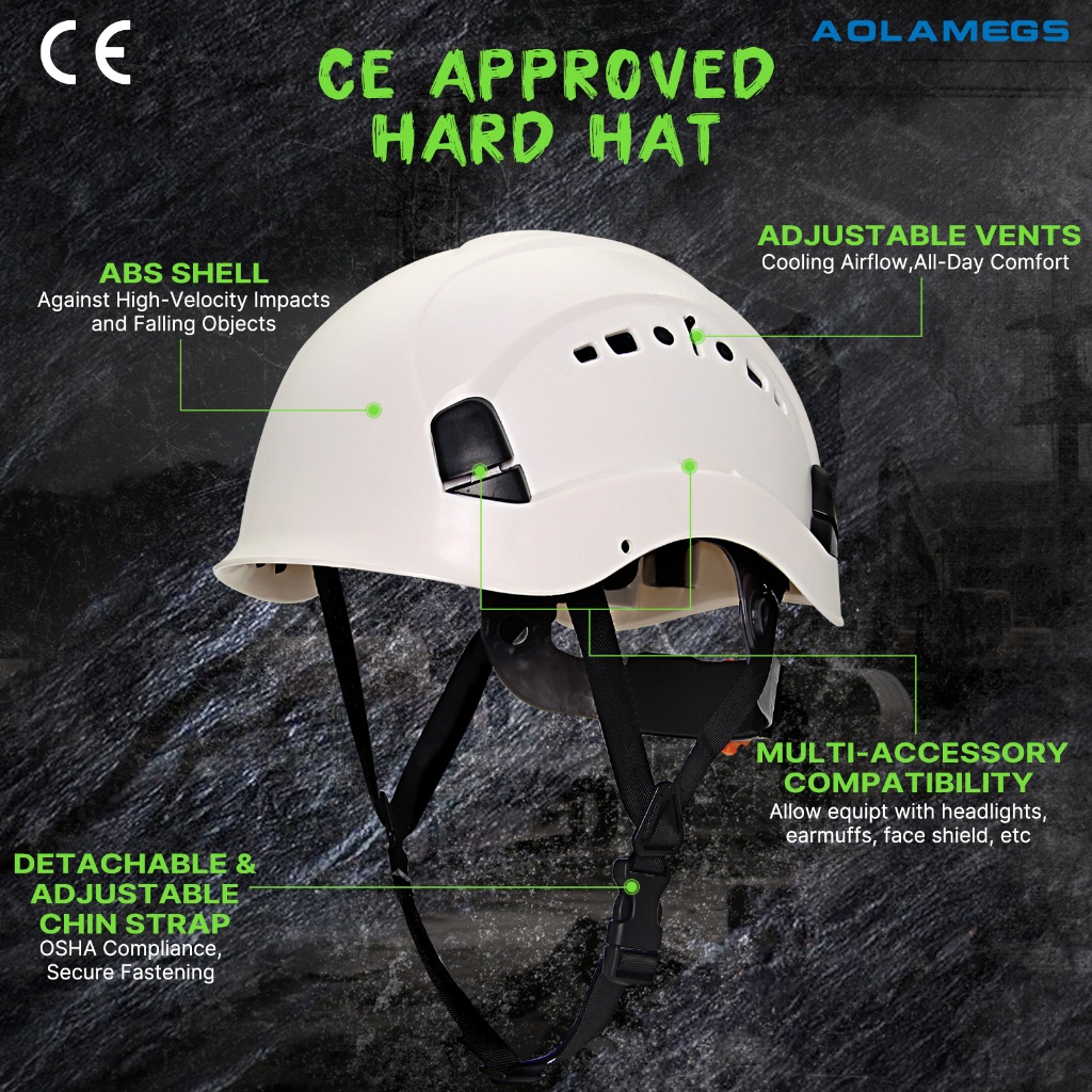 AOLAMEGS Safety Helmet Construction Site Anti Smashing Breathable ...