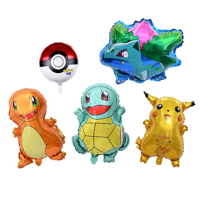 5Pcs Pokemon Pikachu Charmander Bulbasaur Squirtle Aluminum Foil ...