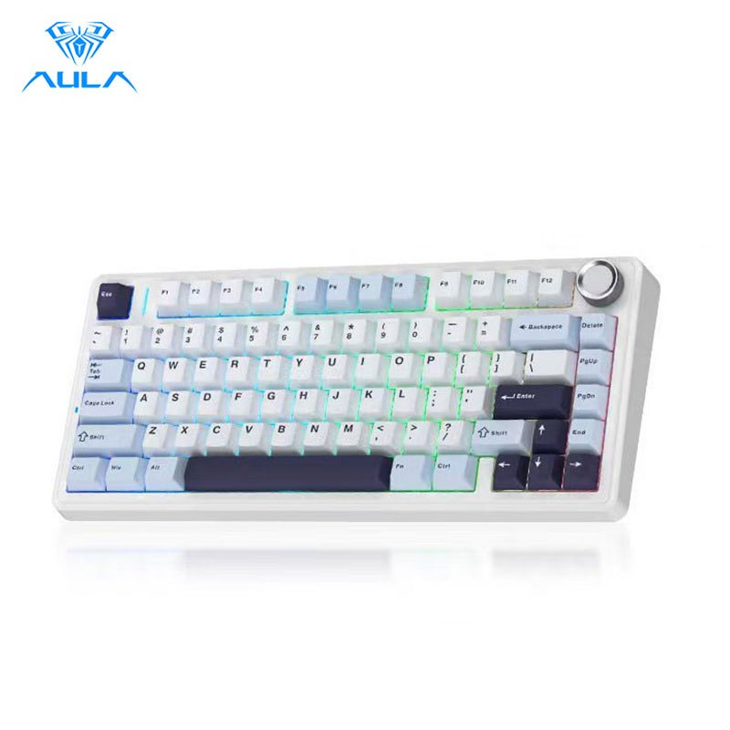 Aula F75 Mechanical Keyboard 75% 80 Key RGB Tri-Mode Bluetooth 2.4G Gasket Structure Hot-swap ...